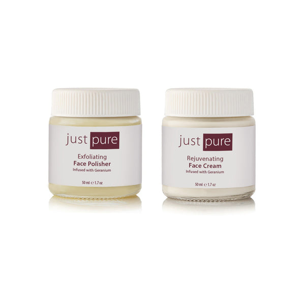 rejuvenating face cream & exfoliating face polisher infused with ...